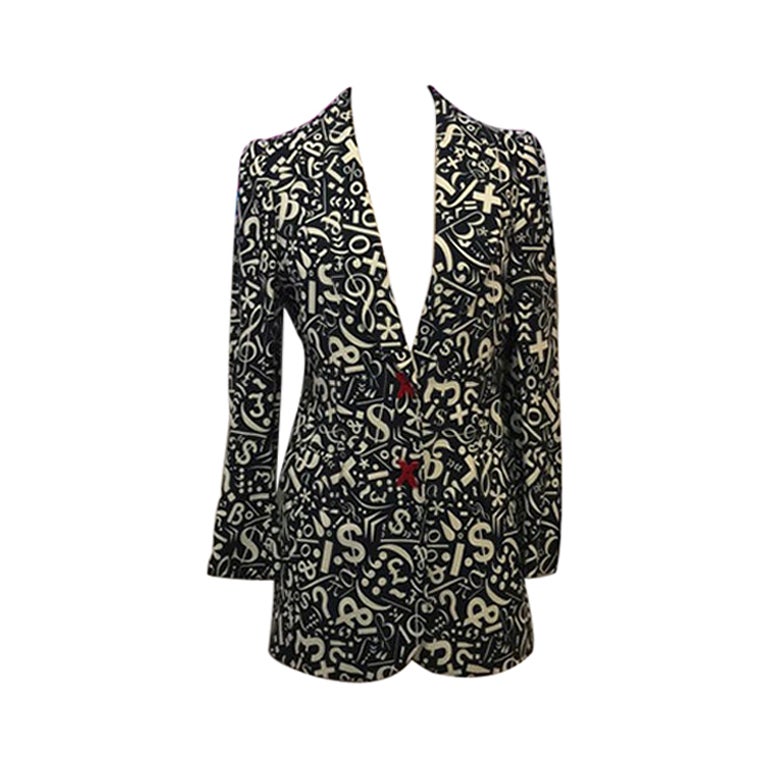 Moschino Cheap Chic Music Note Love Blazer For Sale at 1stDibs