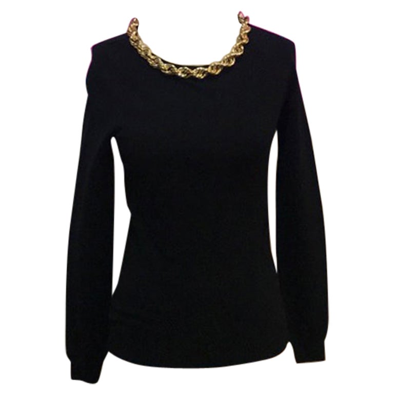 Moschino Couture Gold Chain Black Sweater NWT For Sale at 1stDibs