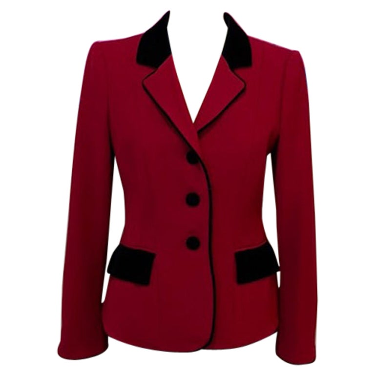 Moschino Red Wool Riding Equestrian Jacket Blazer For Sale at 1stDibs
