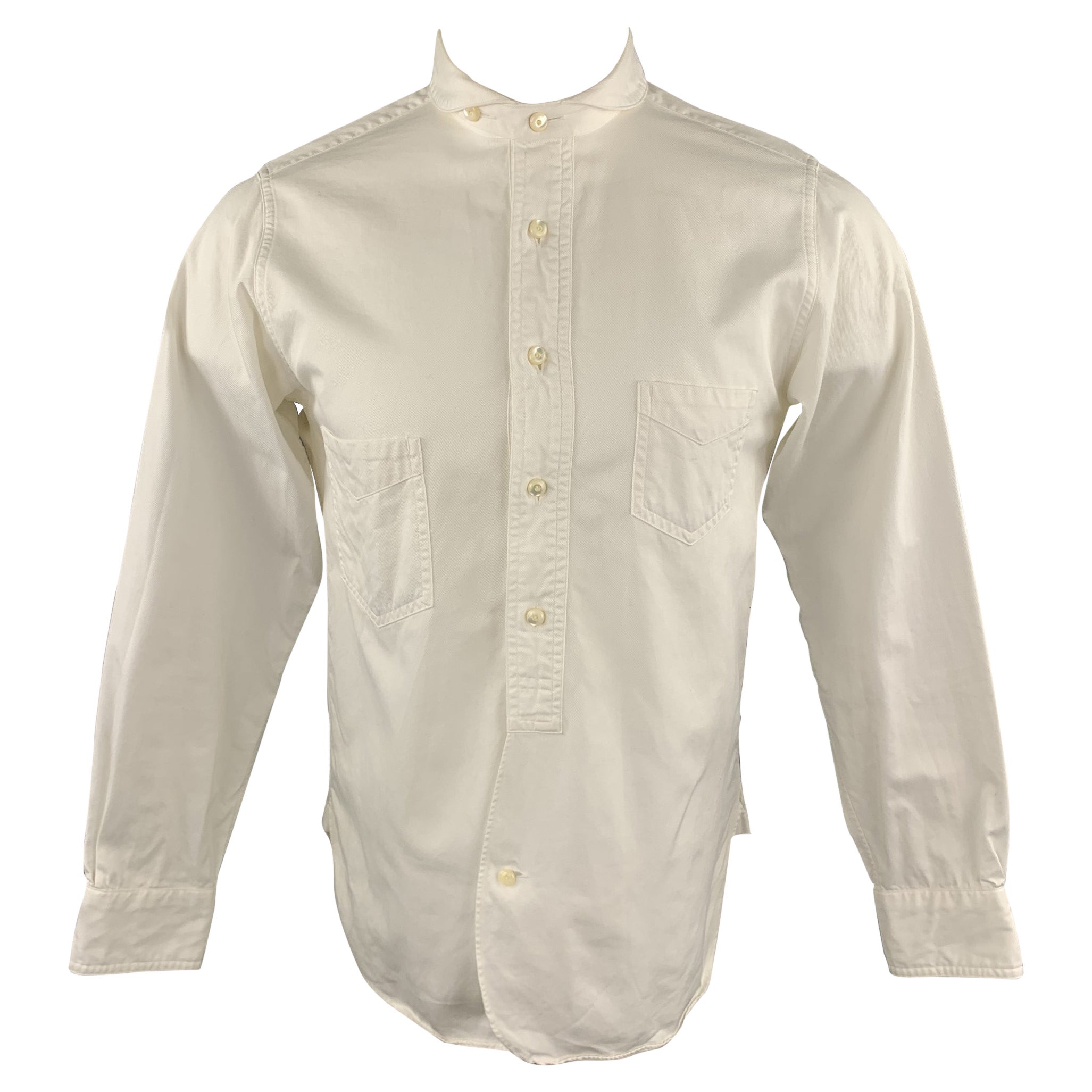 HAVER SACK Size S White Cotton Round Tab Collar Shirt at 1stDibs ...