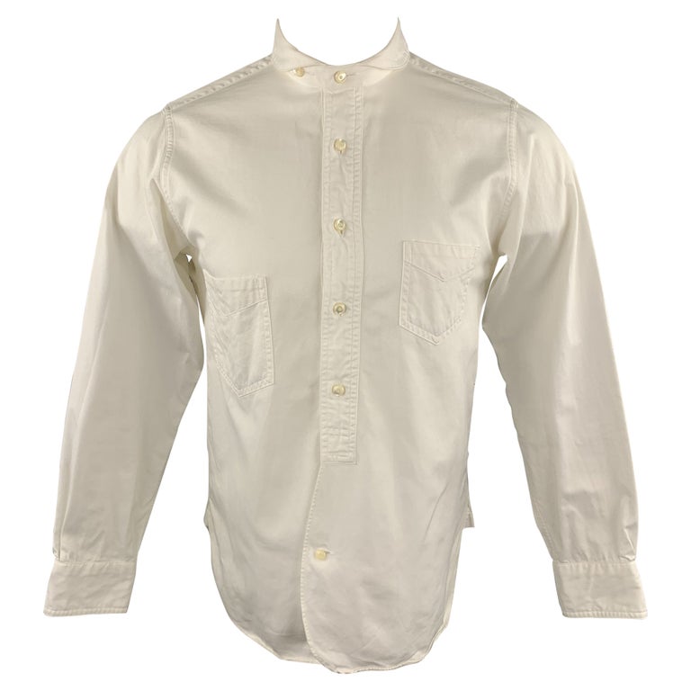 HAVER SACK Size S White Cotton Round Tab Collar Shirt at 1stDibs ...
