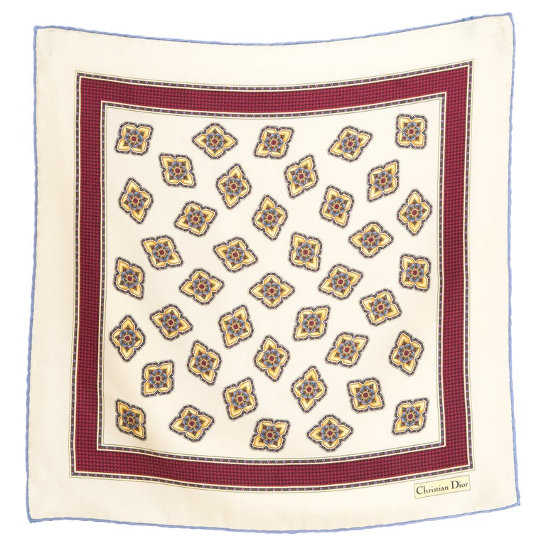 Christian Dior Geometric Small Silk Scarf For Sale at 1stDibs
