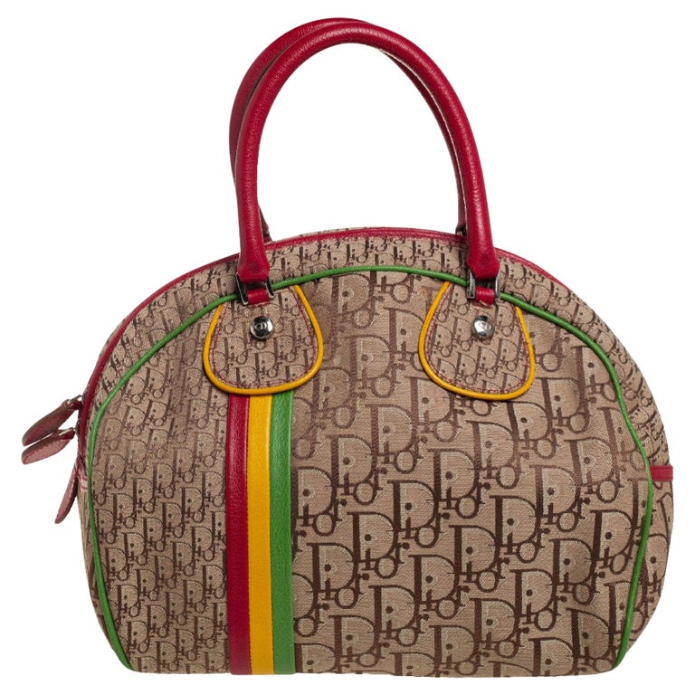 Dior Mulitcolor Diorissimo Canvas and Leather Rasta Bowler Bag at 1stDibs