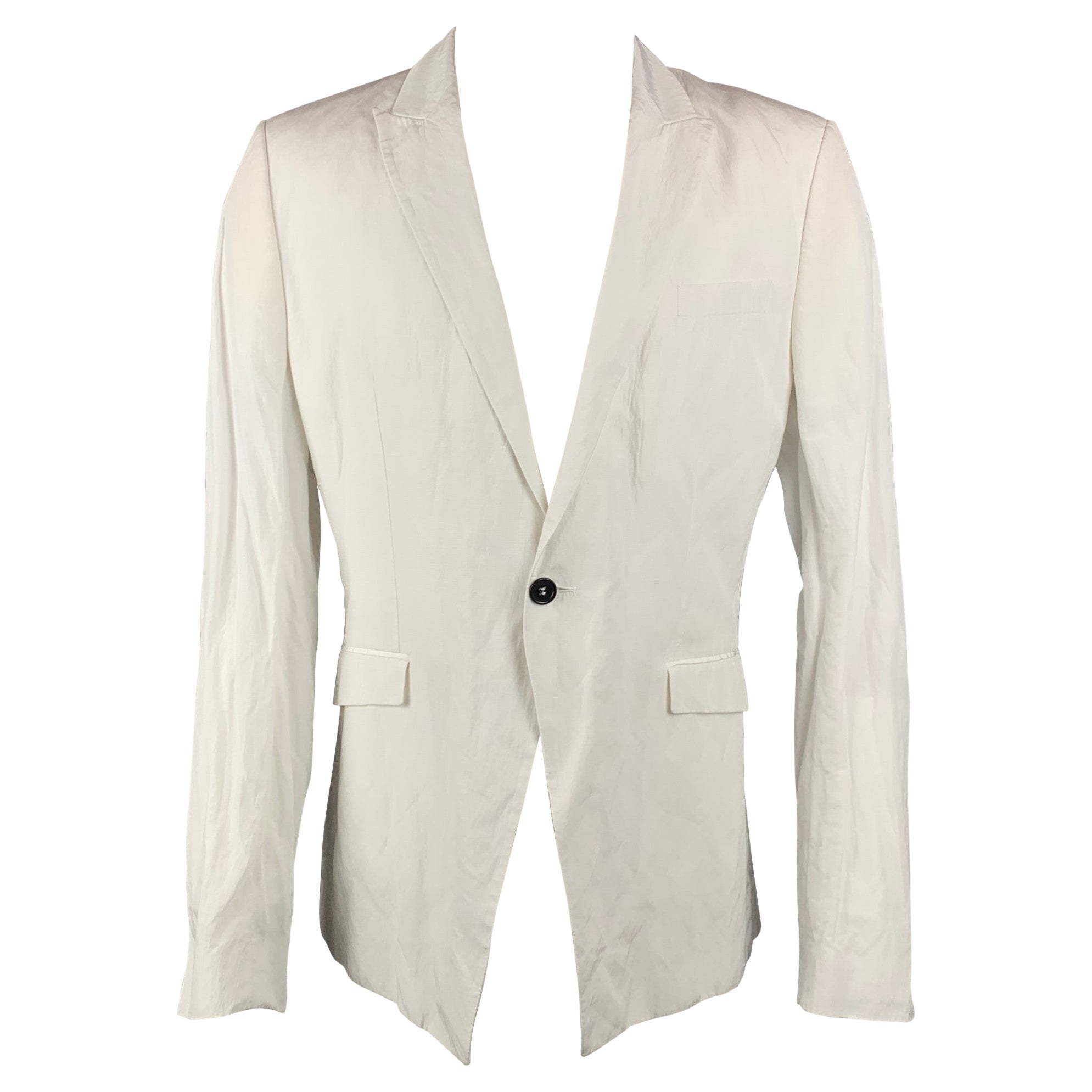 White Horizontal Mink Bolero Jacket with Oversized Shawl Collar at ...