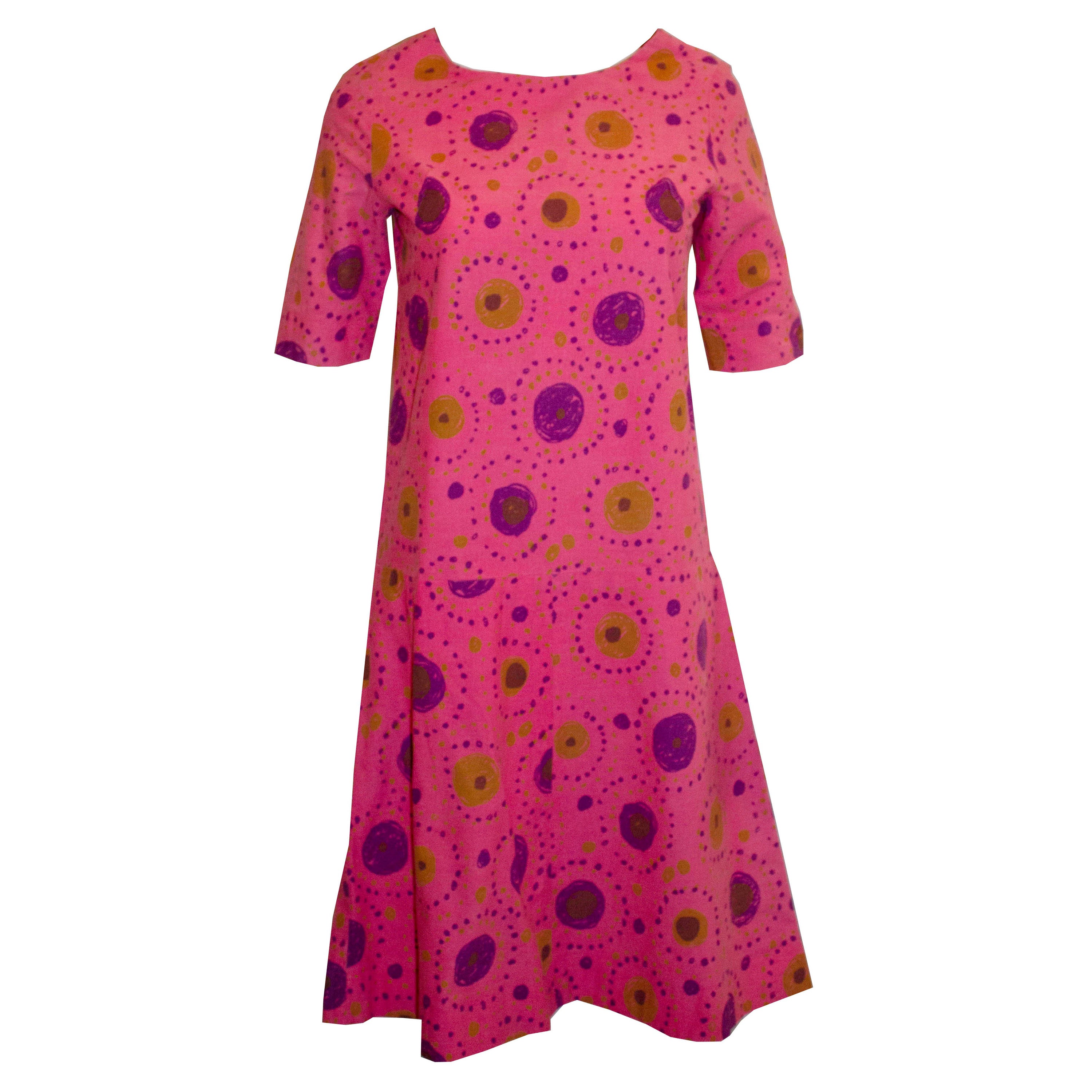 Vintage Fink Cotton Jersey Day Dress For Sale at 1stDibs