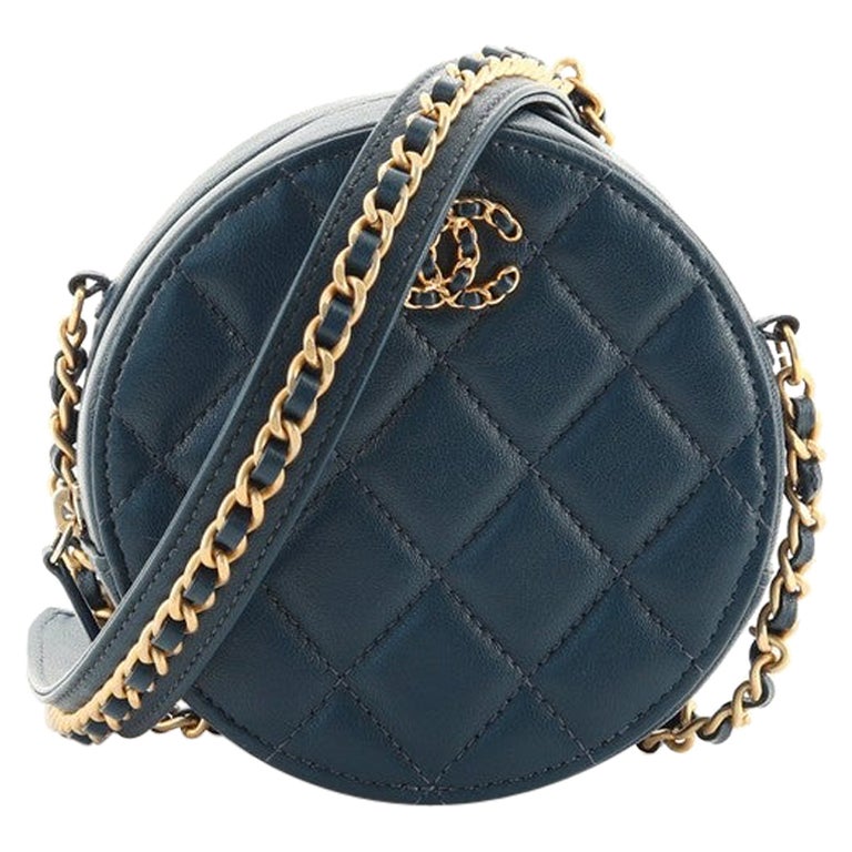 Chanel Chain Infinity Round Clutch with Chain Quilted Lambskin at 1stDibs
