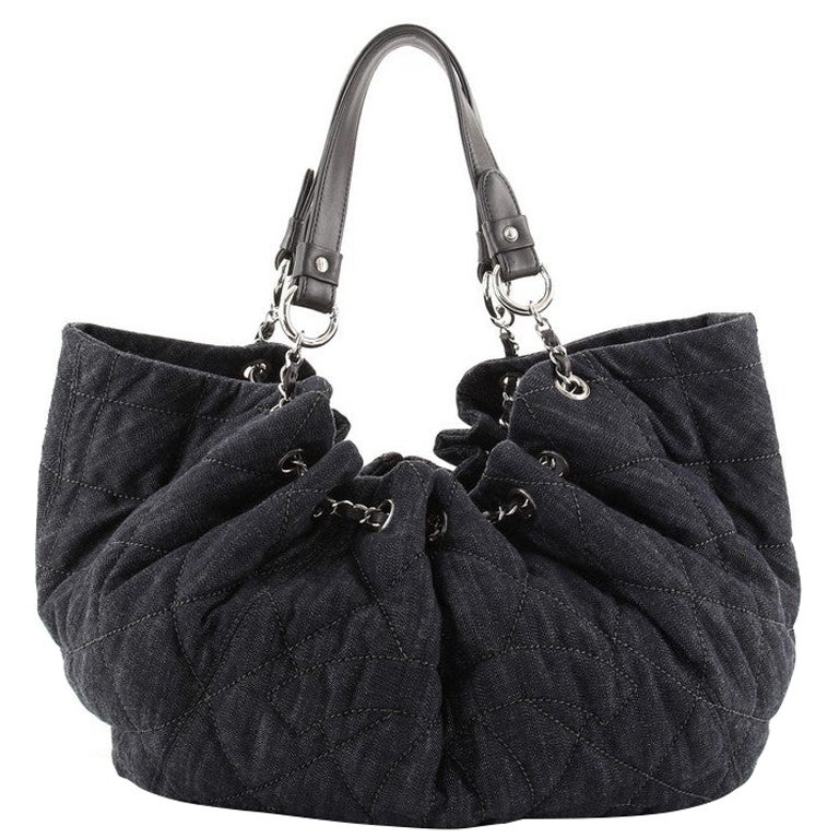 Chanel Cabas Tote Quilted Denim Medium at 1stDibs