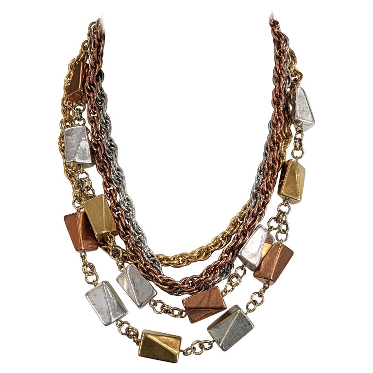 Monet Retro Link Chain Necklace For Sale at 1stDibs