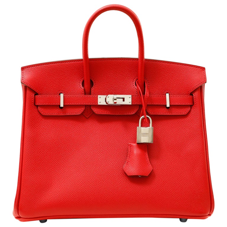 Hermès Poppy Red Epsom Leather 25 cm Birkin Bag For Sale at 1stDibs ...