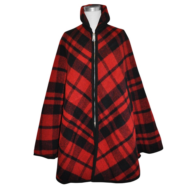 Pendleton Reversible Double-Faced Wool Plaid Poncho at 1stDibs ...
