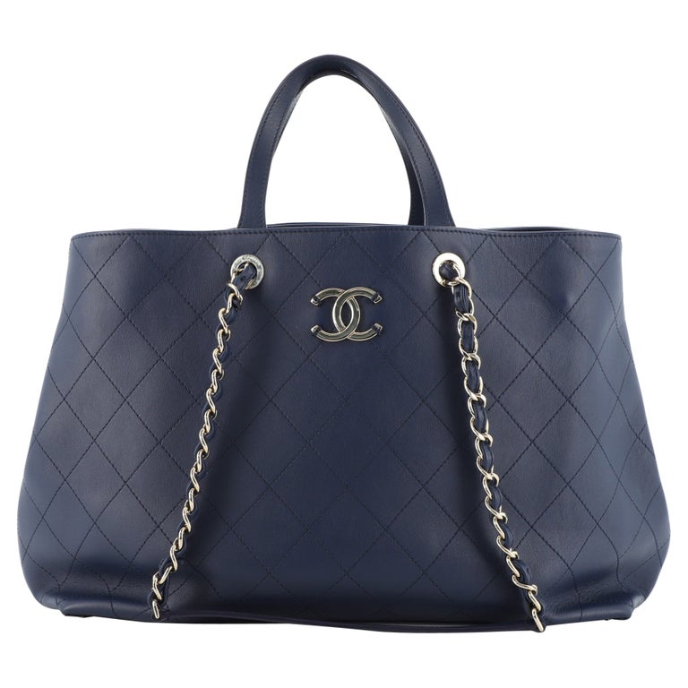 Chanel CC Shopping Tote Stitched Calfskin Large at 1stDibs