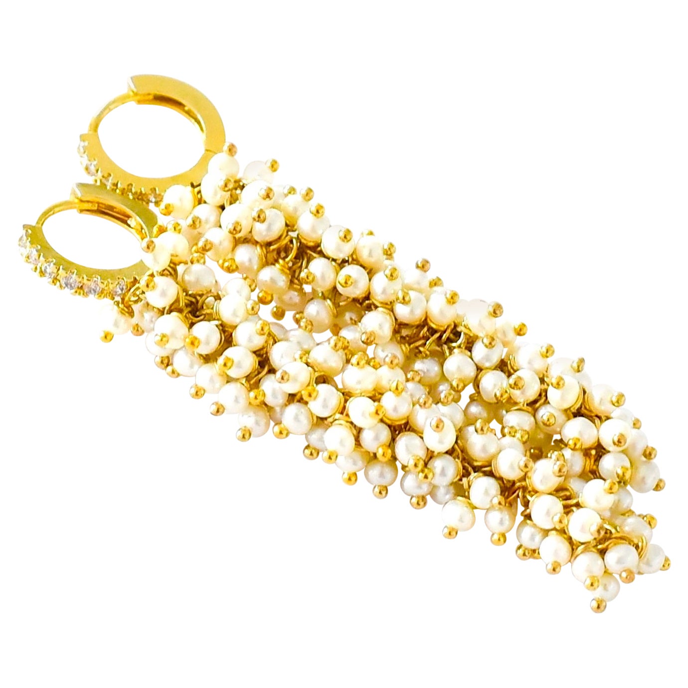 Antique Seed Pearl Turquoise Diamond Earrings at 1stDibs