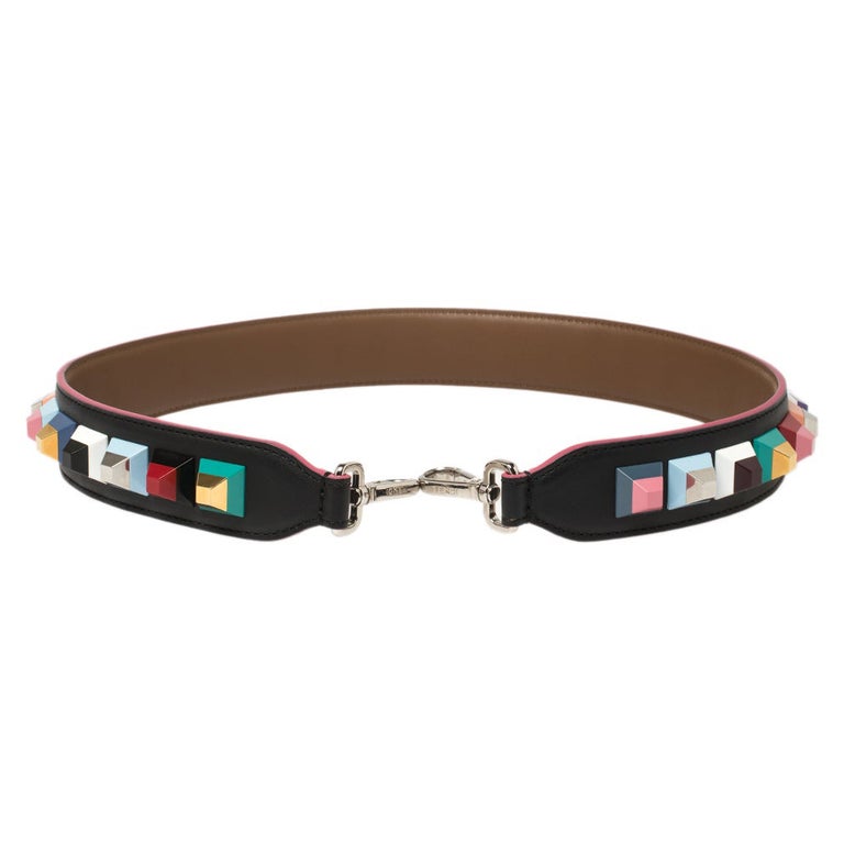 Fendi Multicolor Leather Studded Strap You Shoulder Bag Strap at 1stDibs