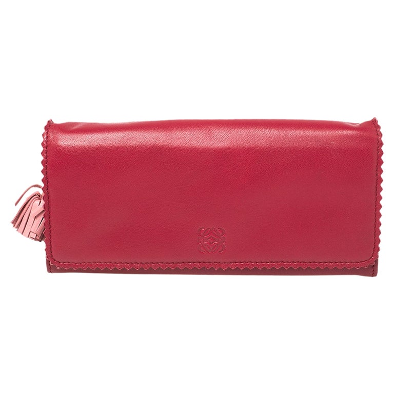 Loewe Red Leather Continental Wallet at 1stDibs