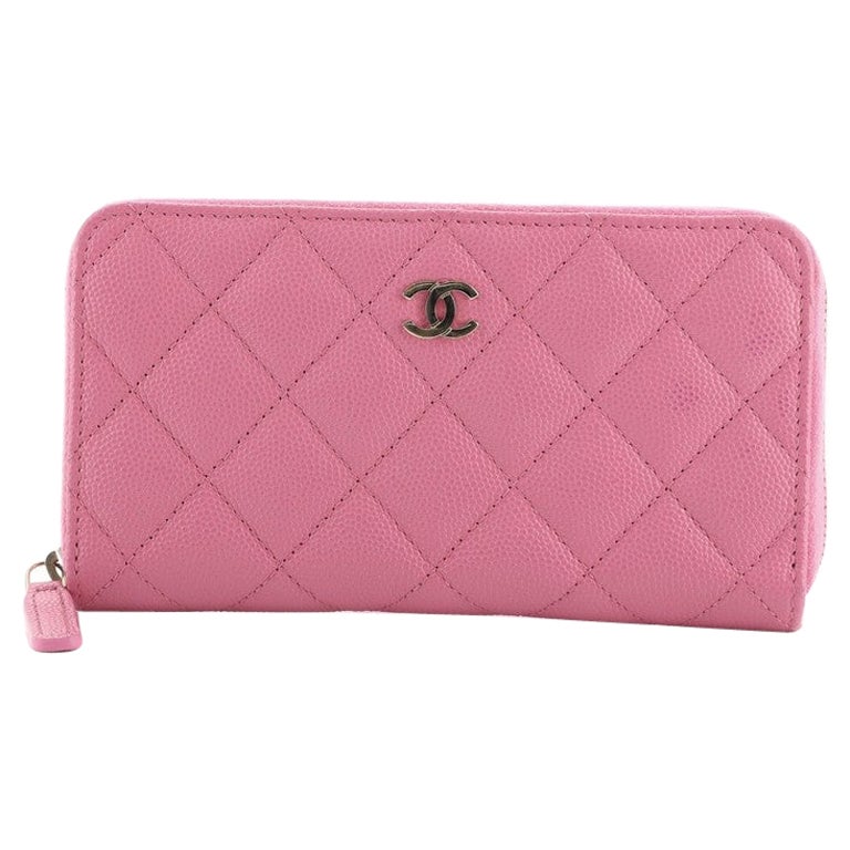 Chanel Double Zip Around Wallet Quilted Caviar Small at 1stDibs