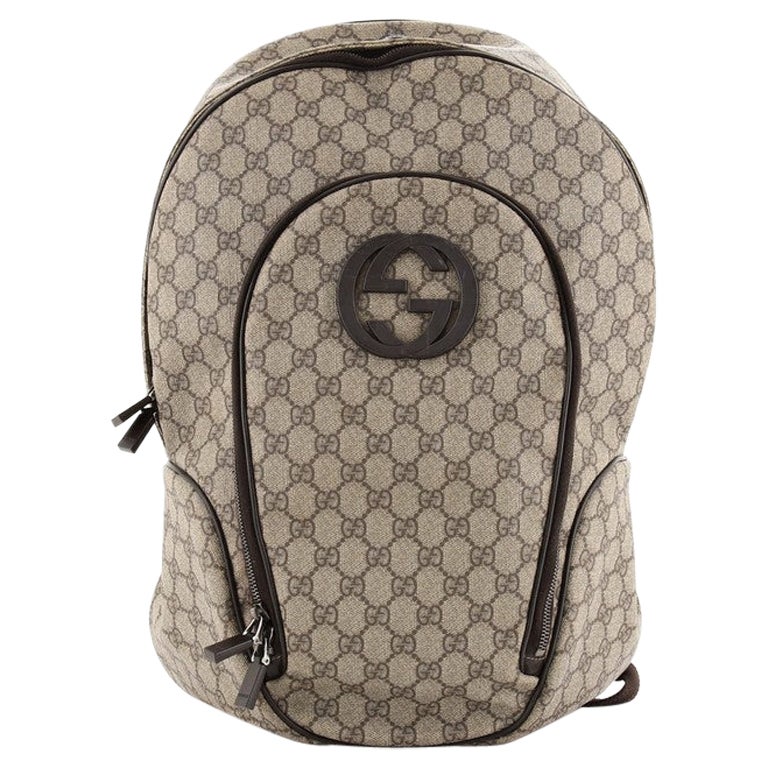 Gucci Interlocking G Backpack GG Coated Canvas Medium at 1stDibs