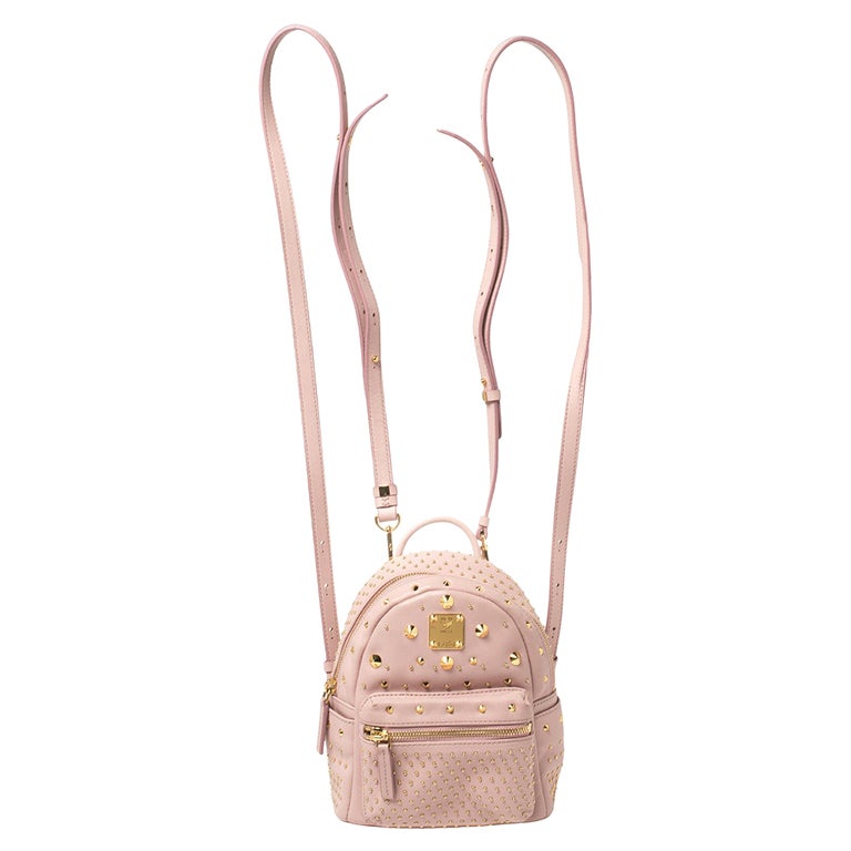 MCM Baby Pink Leather X Mini Studded Stark-Bebe Boo Backpack at 1stDibs ...