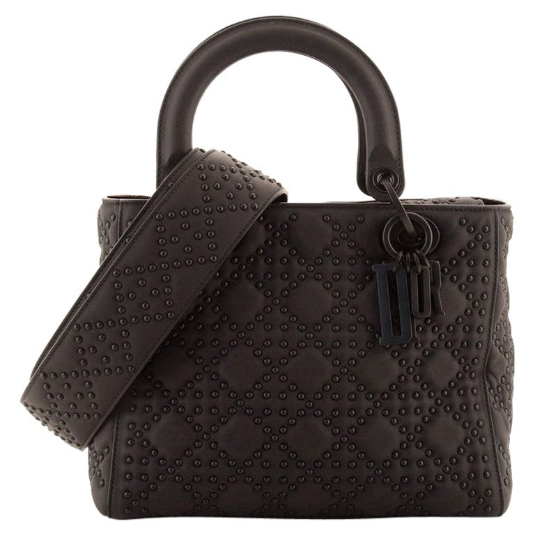 Christian Dior Ultra Matte Lady Dior Bag Cannage Studded Lambskin ...
