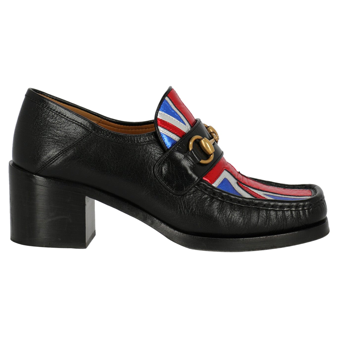 Gucci Women Loafers Black, Navy, Red Leather EU 38 at 1stDibs