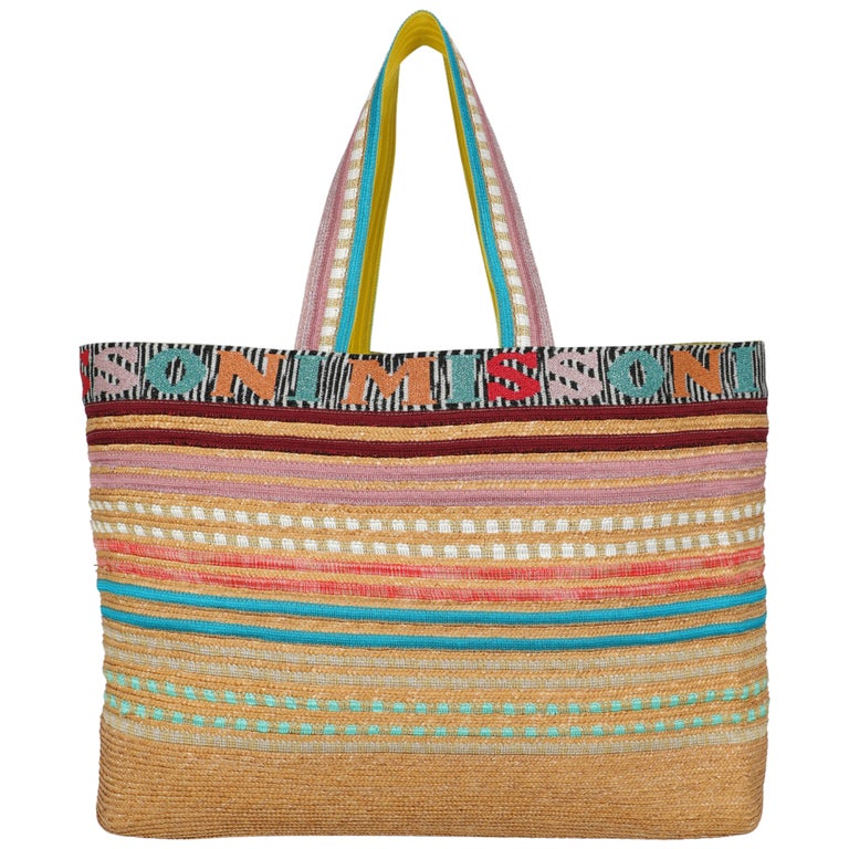 Missoni Mare Women Shoulder bags Beige, Multicolor Eco-Friendly Fabric ...