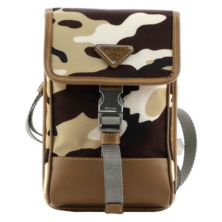 Prada Smartphone Case Crossbody Bag Tessuto with Saffiano Leather Mini ...