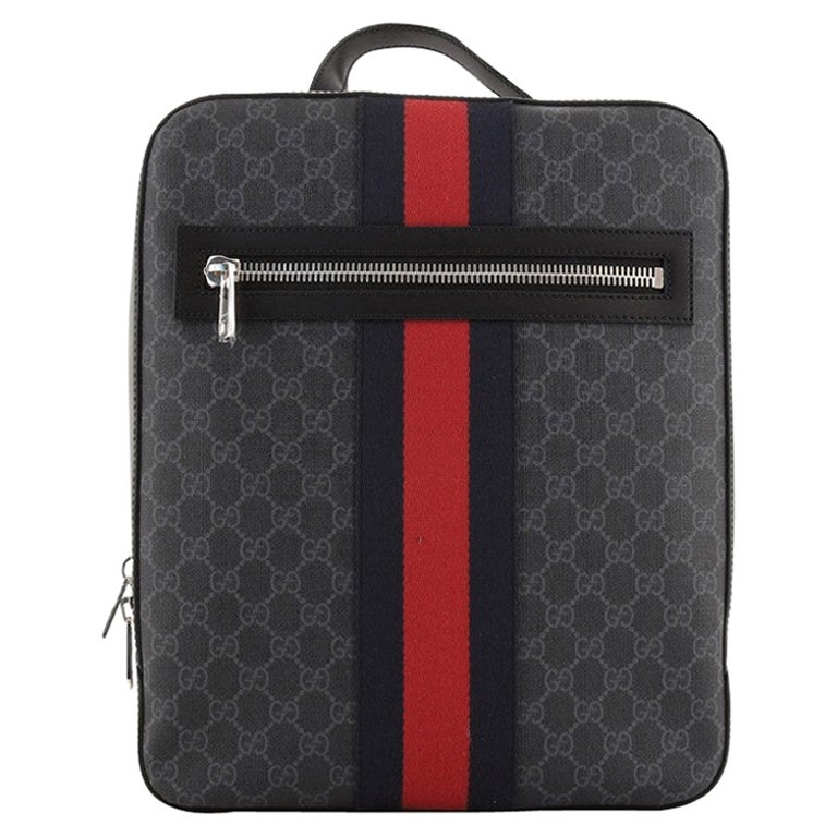 Gucci Web Zip Backpack GG Coated Canvas Medium at 1stDibs