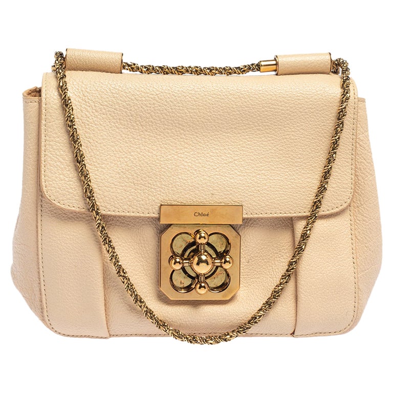 Chloé Beige Leather Small Elsie Shoulder Bag at 1stDibs