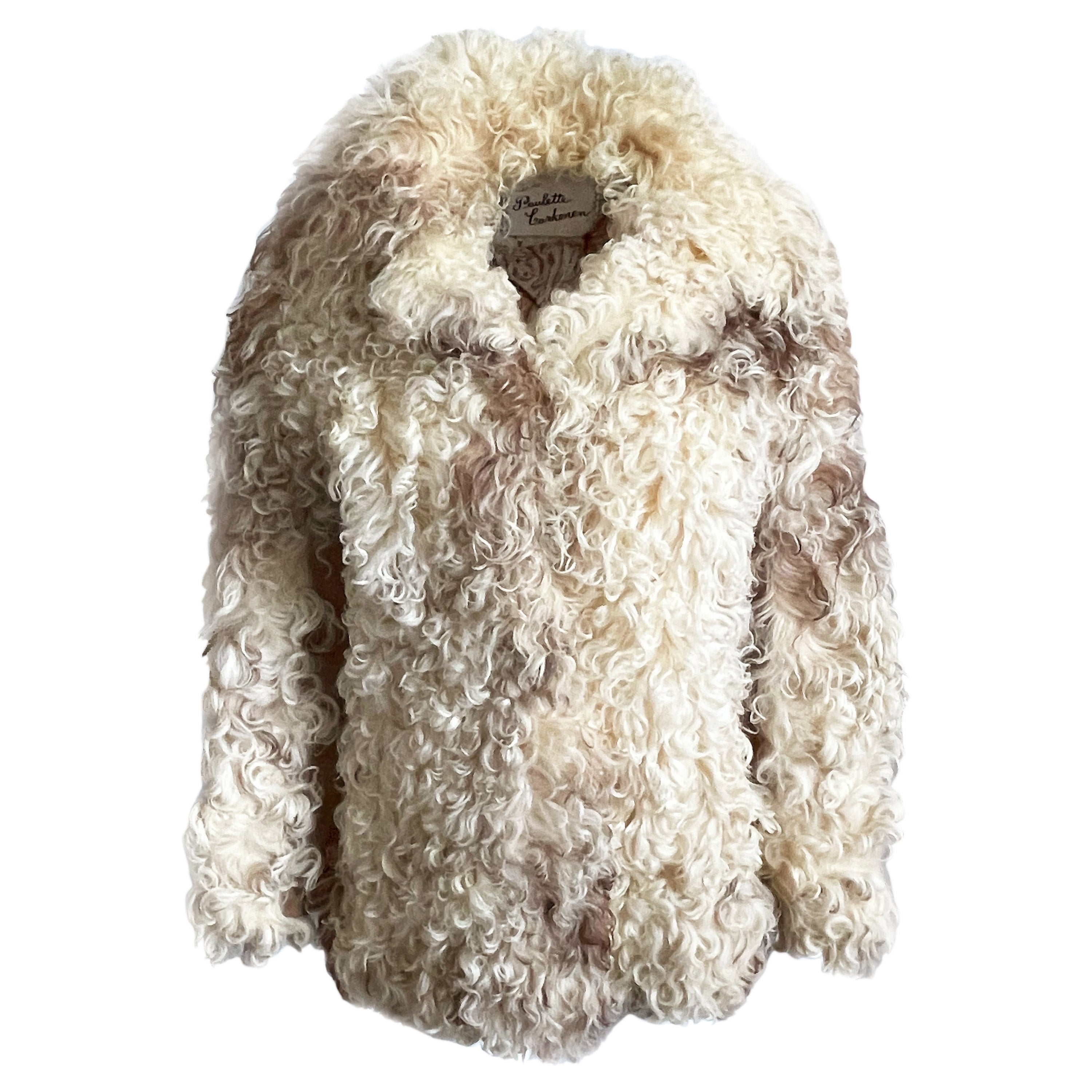 Donald Brooks Vintage 1970s 70s Patchwork Rabbit Fur Coat with Bell ...