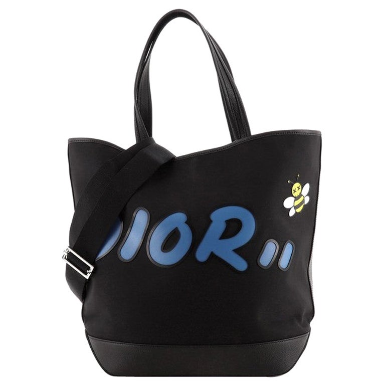 Christian Dior KAWS Bee Convertible Shopper Tote Nylon with Applique ...