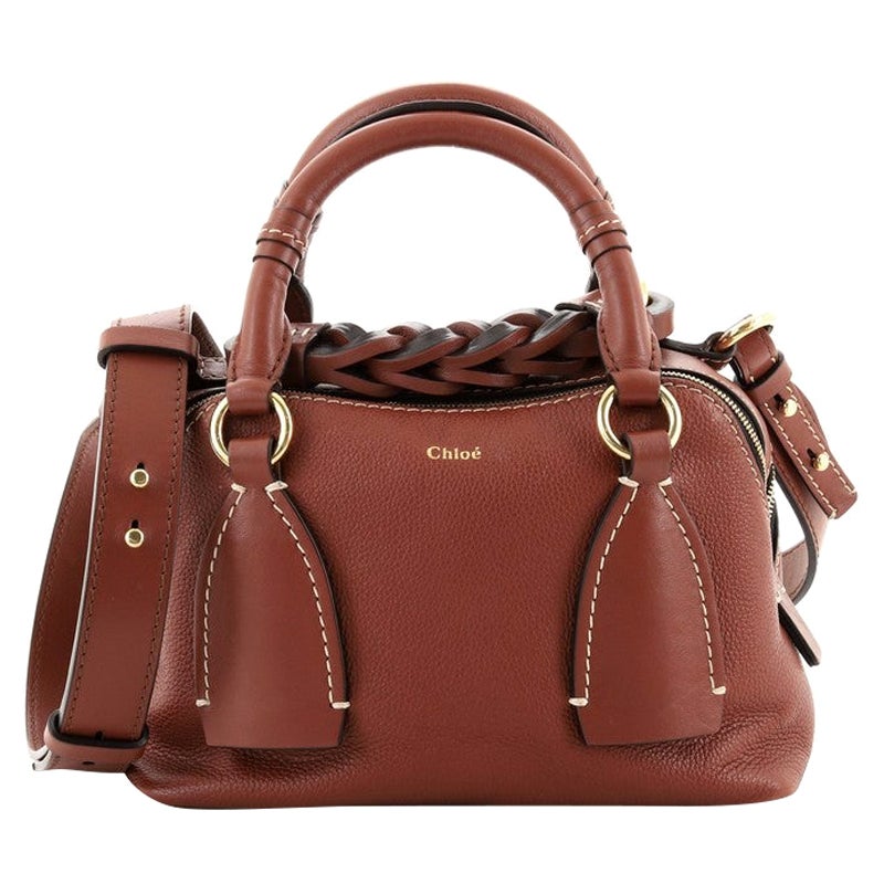 Chloe Cognac Leather Small Heloise Bag For Sale at 1stDibs
