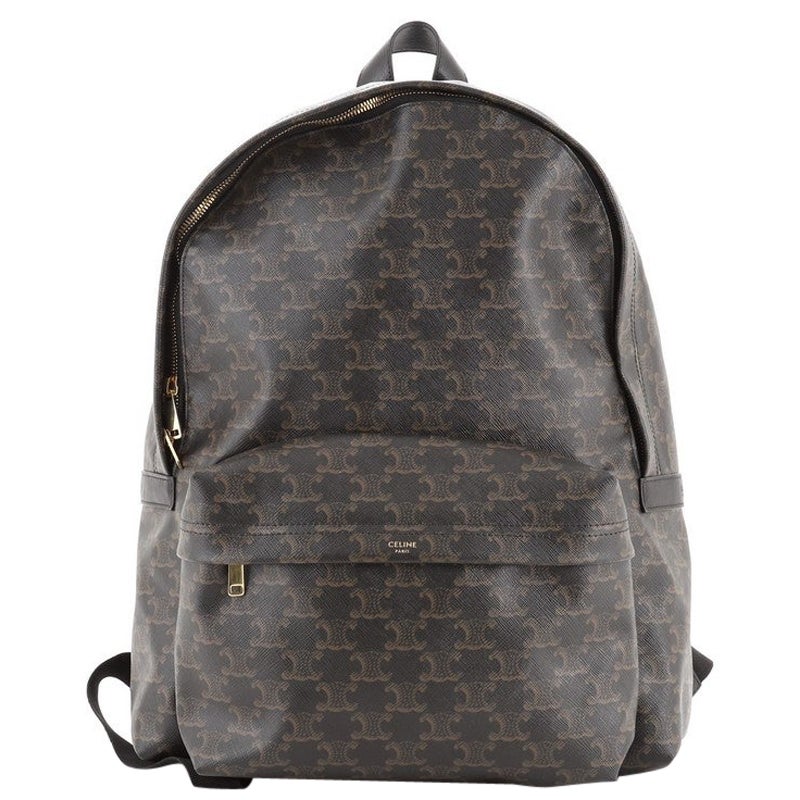 Celine Front Pocket Backpack Triomphe Coated Canvas Medium at 1stDibs ...