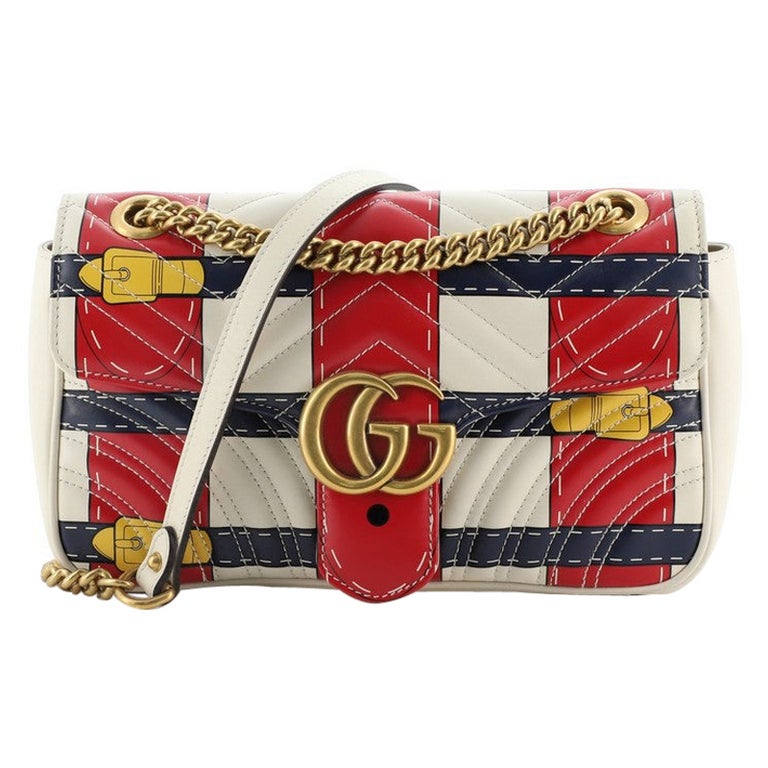 Gucci GG Marmont Flap Bag Trompe L'Oeil Matelasse Leather Small at 1stDibs