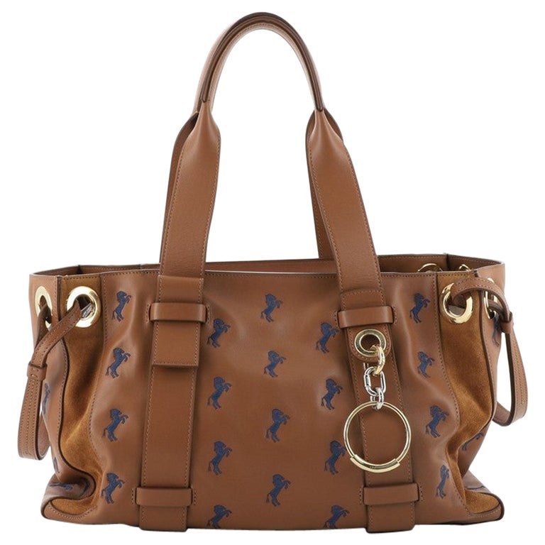 Chloe Tao Zipped Tote Horse Embroidered Leather Large at 1stDibs