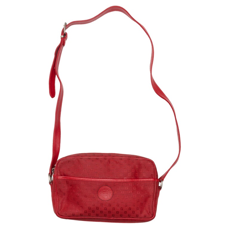 Fendi Red Canvas Shoulder Bag For Sale at 1stDibs