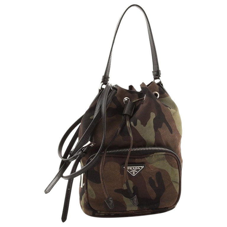 Prada Drawstring Bucket Bag Printed Tessuto Small at 1stDibs