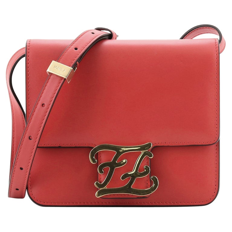Fendi Karligraphy Crossbody Bag Leather at 1stDibs