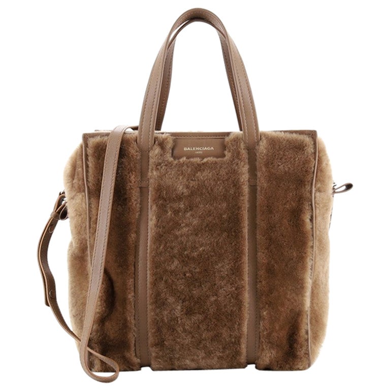 Balenciaga Bazar Convertible Tote Shearling Small at 1stDibs
