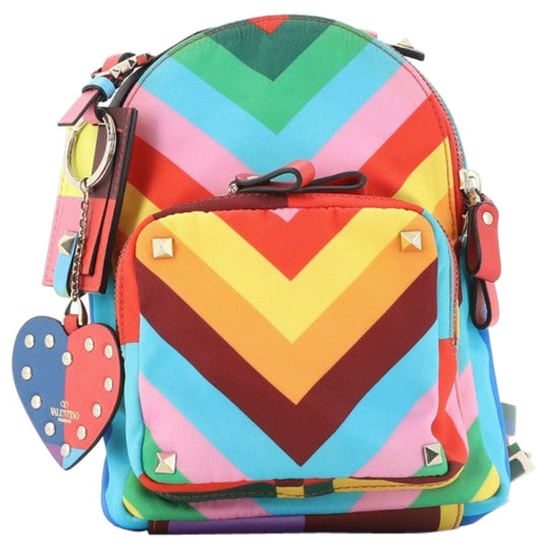 Valentino 1973 Rockstud Backpack Striped Nylon Mini at 1stDibs