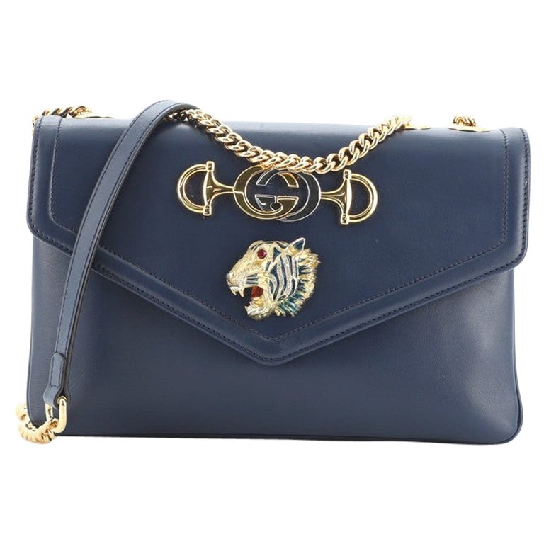 Gucci Rajah Chain Shoulder Bag Leather Medium at 1stDibs