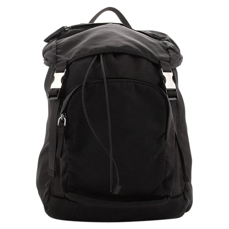 Prada Dark Blue Nylon Camouflage Drawstring Backpack For Sale at 1stDibs