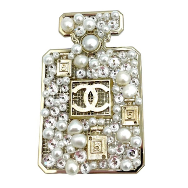 CHANEL Bottle Number 5 Pearl Brooch at 1stDibs