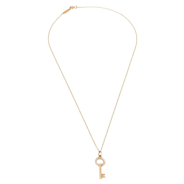 Tiffany and Co. Tiffany Keys Modern Keys Diamond 18k Gold Pendant ...