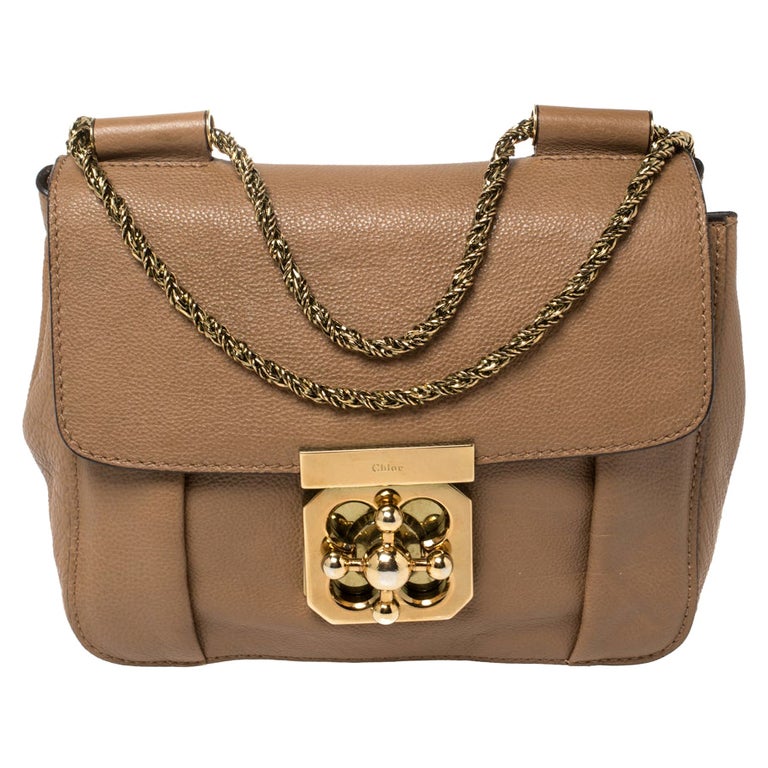 Chloé Beige Leather Small Elsie Shoulder Bag at 1stDibs