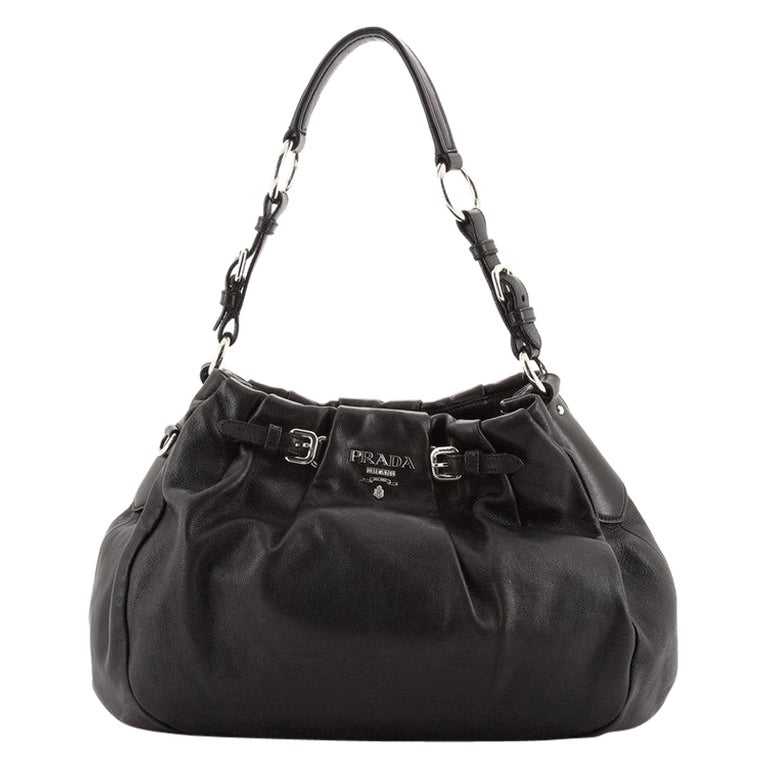 Prada Pleated Hobo Soft Calf Large at 1stDibs