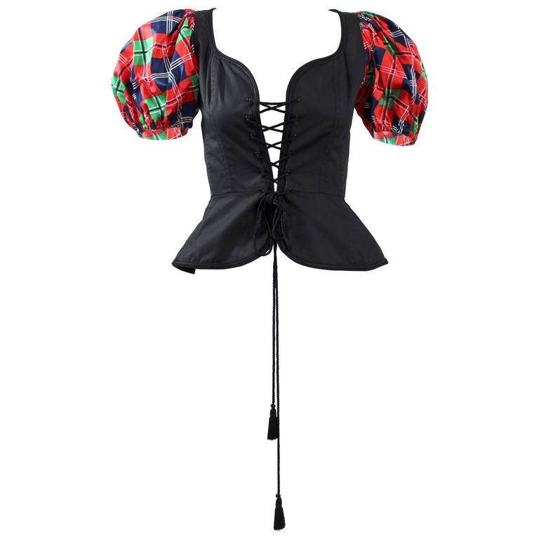 Yves Saint Laurent Vintage Russian Collection Corset Lace Up Top YSL ...