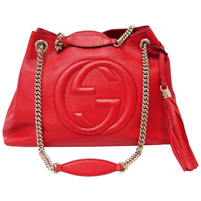 Gucci SOHO Red Leather Shoulder Bag at 1stDibs