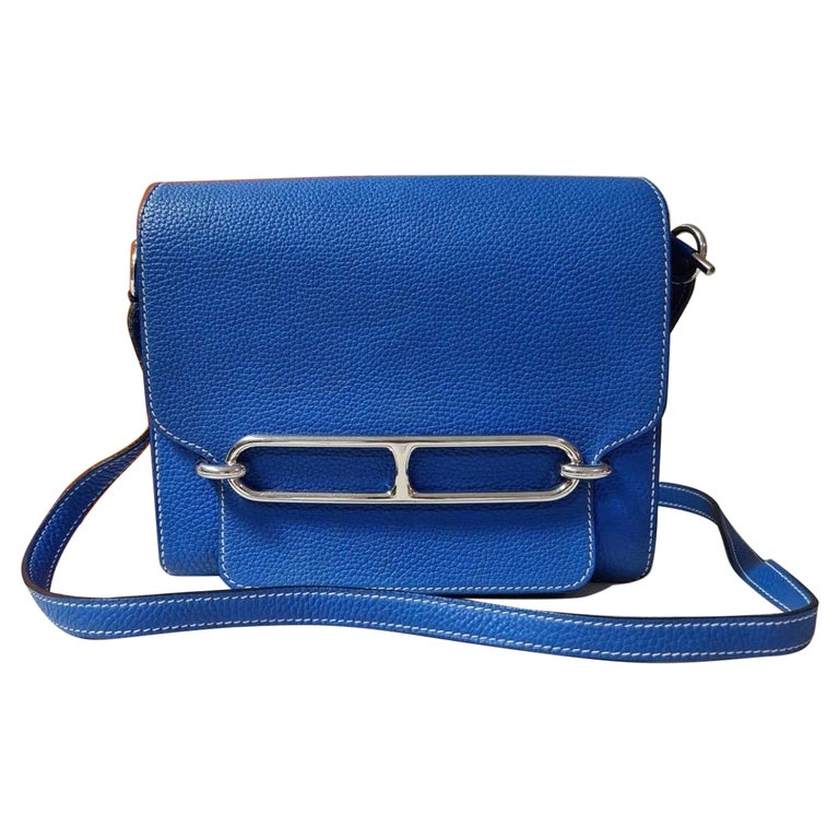 Hermès Roulis Blue Leather Shoulder Bag For Sale at 1stDibs