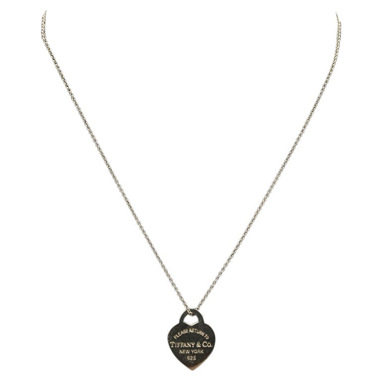 Tiffany and Co. Sterling Silver Return To Heart Tag Necklace For Sale ...
