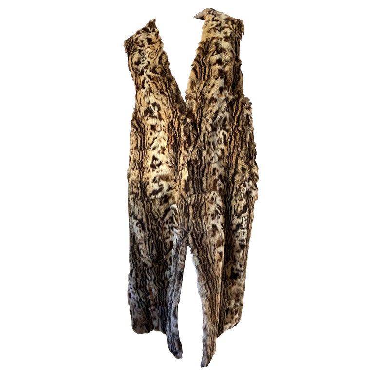 Roberto Cavalli Luxe Vintage Leopard Pattern Fur Vest with Animal Print ...