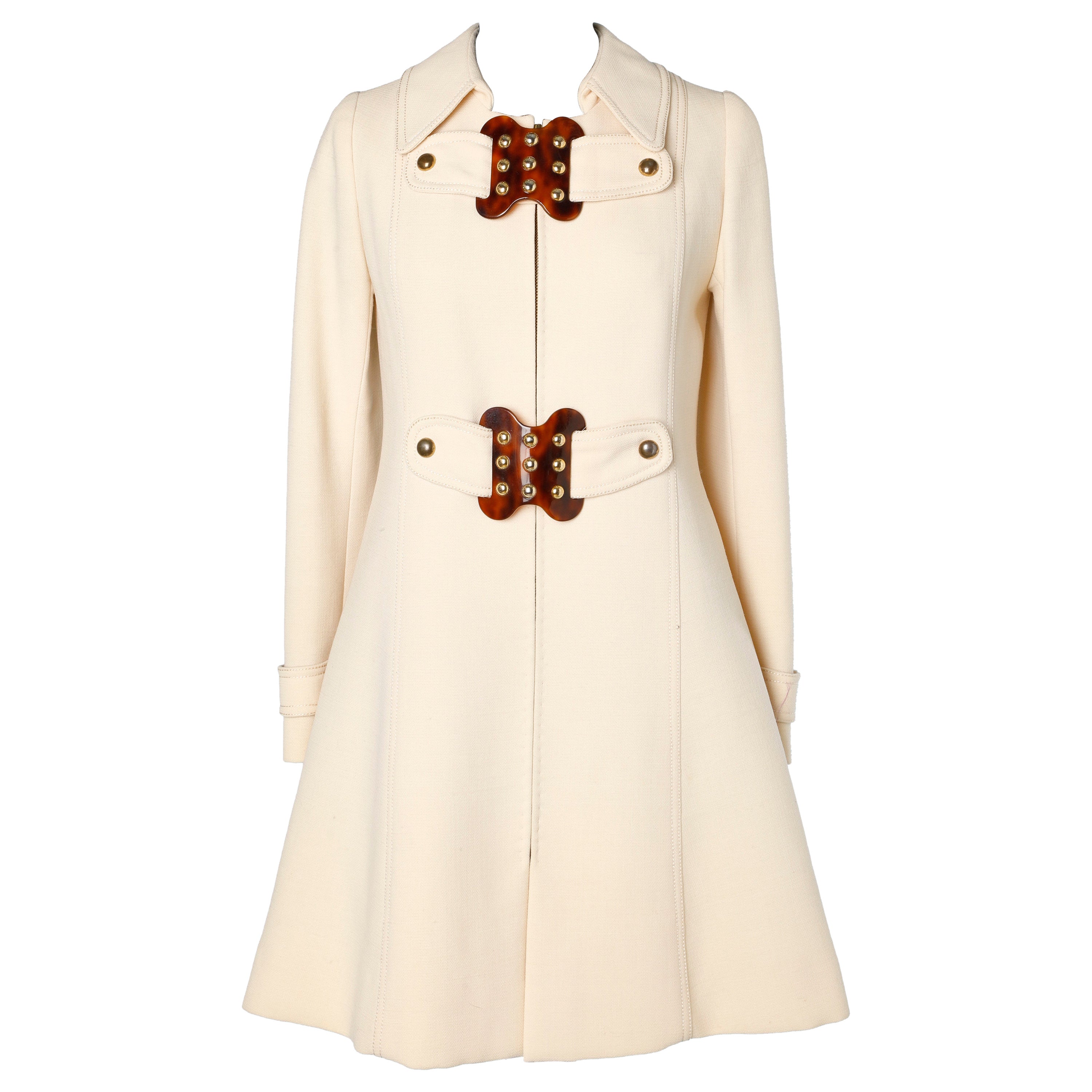 Off-white 1930's panne velvet coat with white furs collar Marshall ...